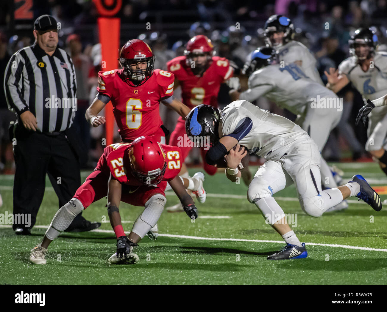 Football action with Chico vs. Pleasant Valley High School in Chico ...