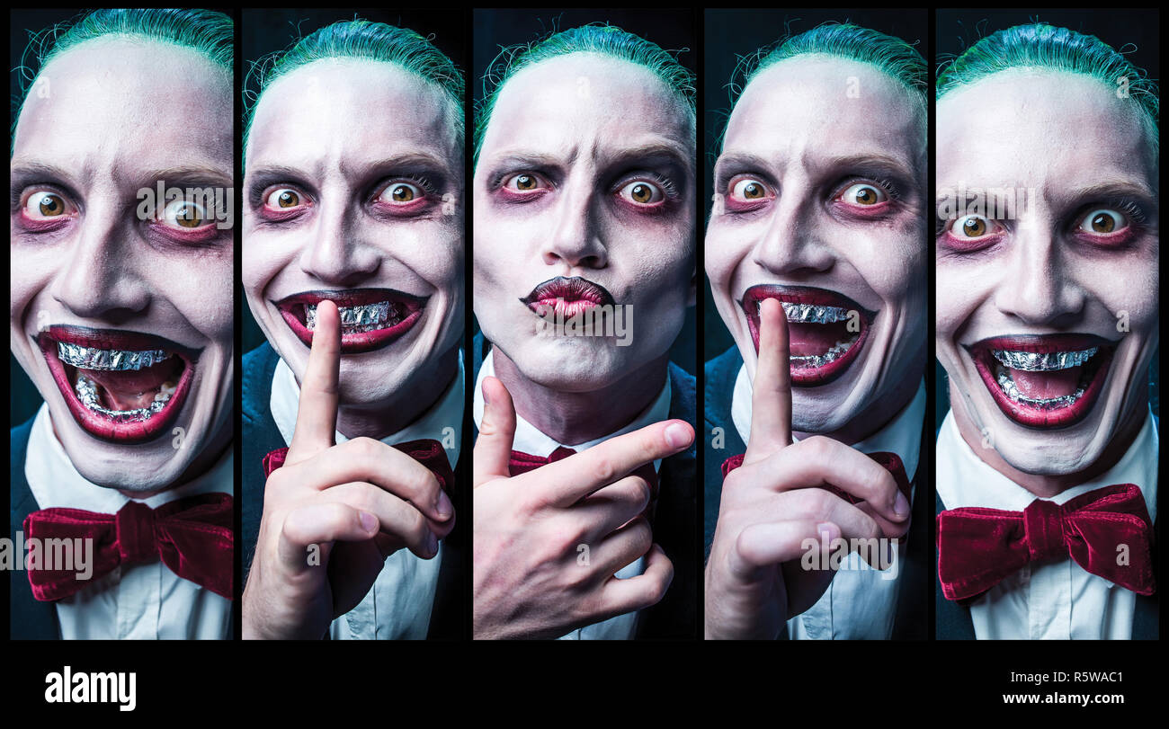 Bloody Halloween theme: crazy vampire face Stock Photo - Alamy