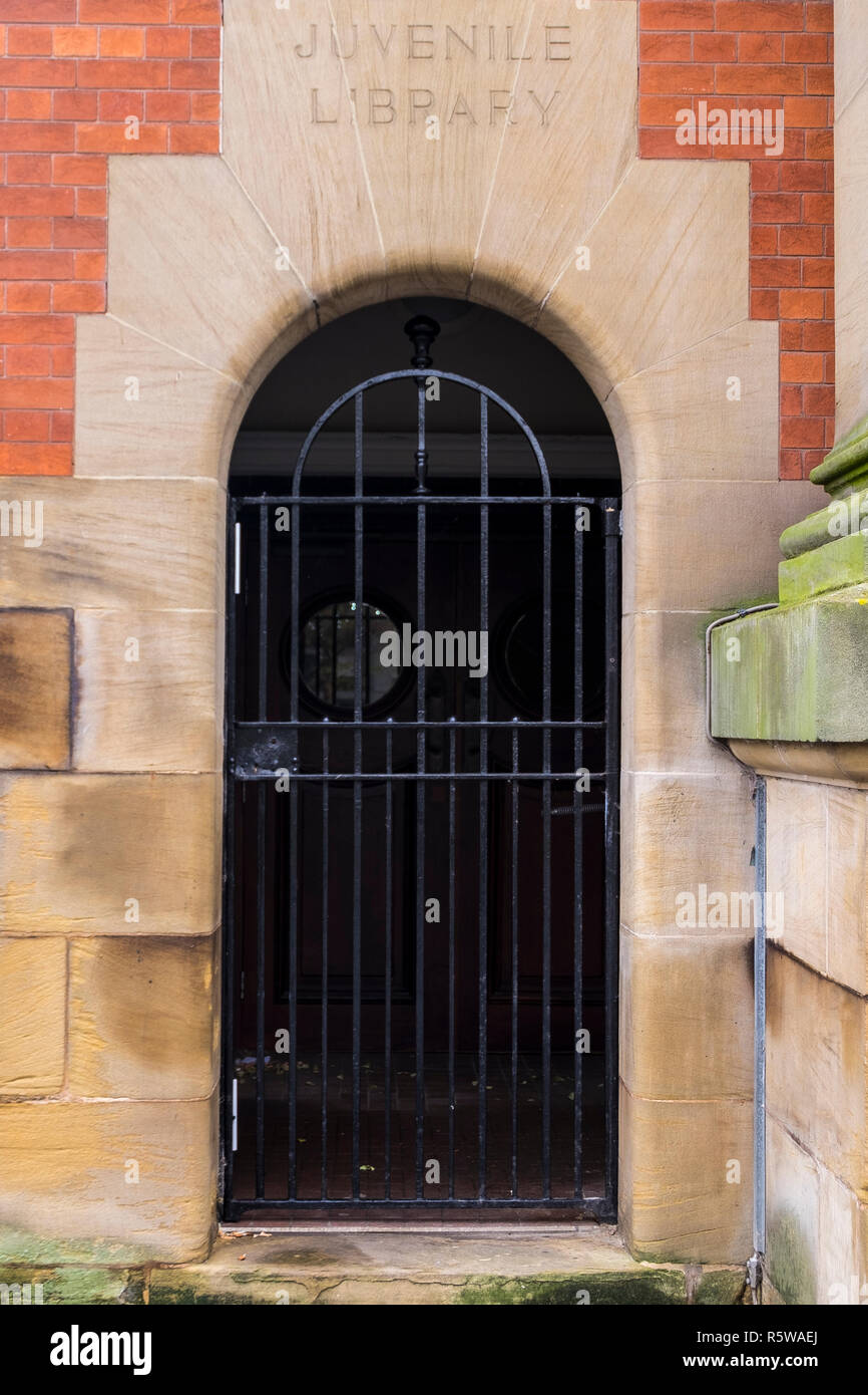 door to juvenile library in Middlesbrough, north yorkshire, uk Stock ...
