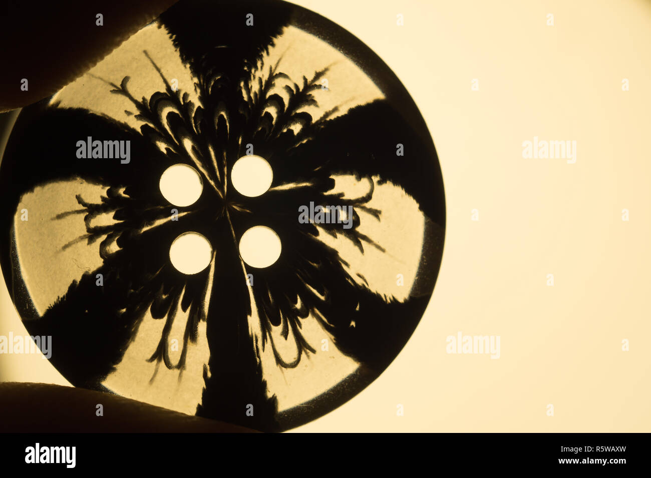 Transparent button with pattern macro background Stock Photo - Alamy