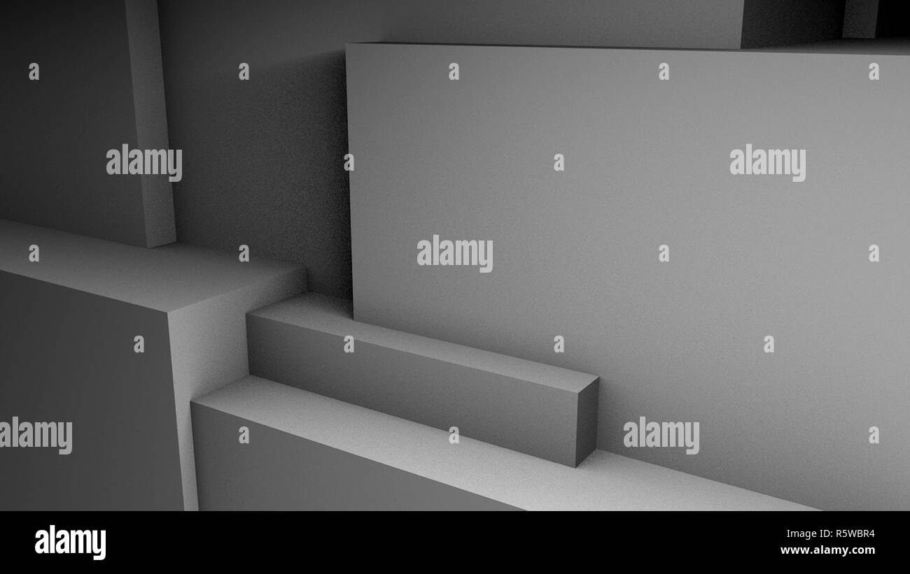 Abstract background with overlapping white cubes Stock Photo - Alamy