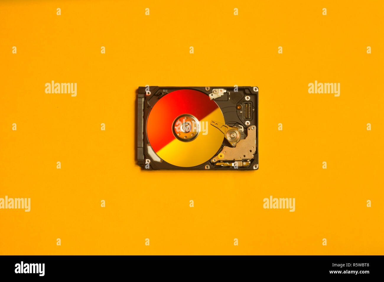 Colorful hdd. open hard disk drive. The concept of data storage. data ...