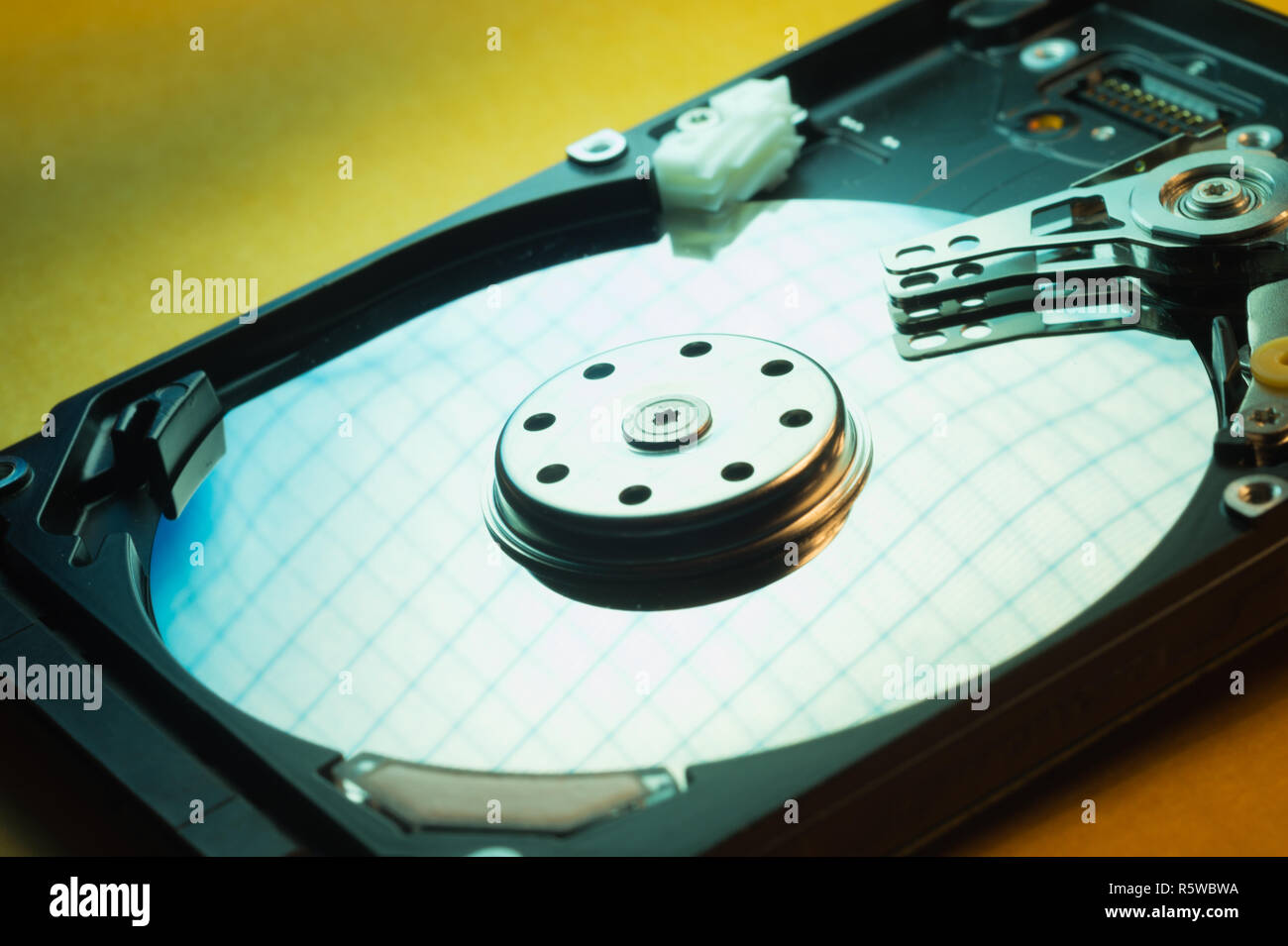 Colorful hdd. open hard disk drive. the concept of data storage. data ...