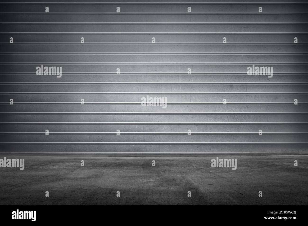 Metal roller shutter texture with concrete floor Stock Photo - Alamy