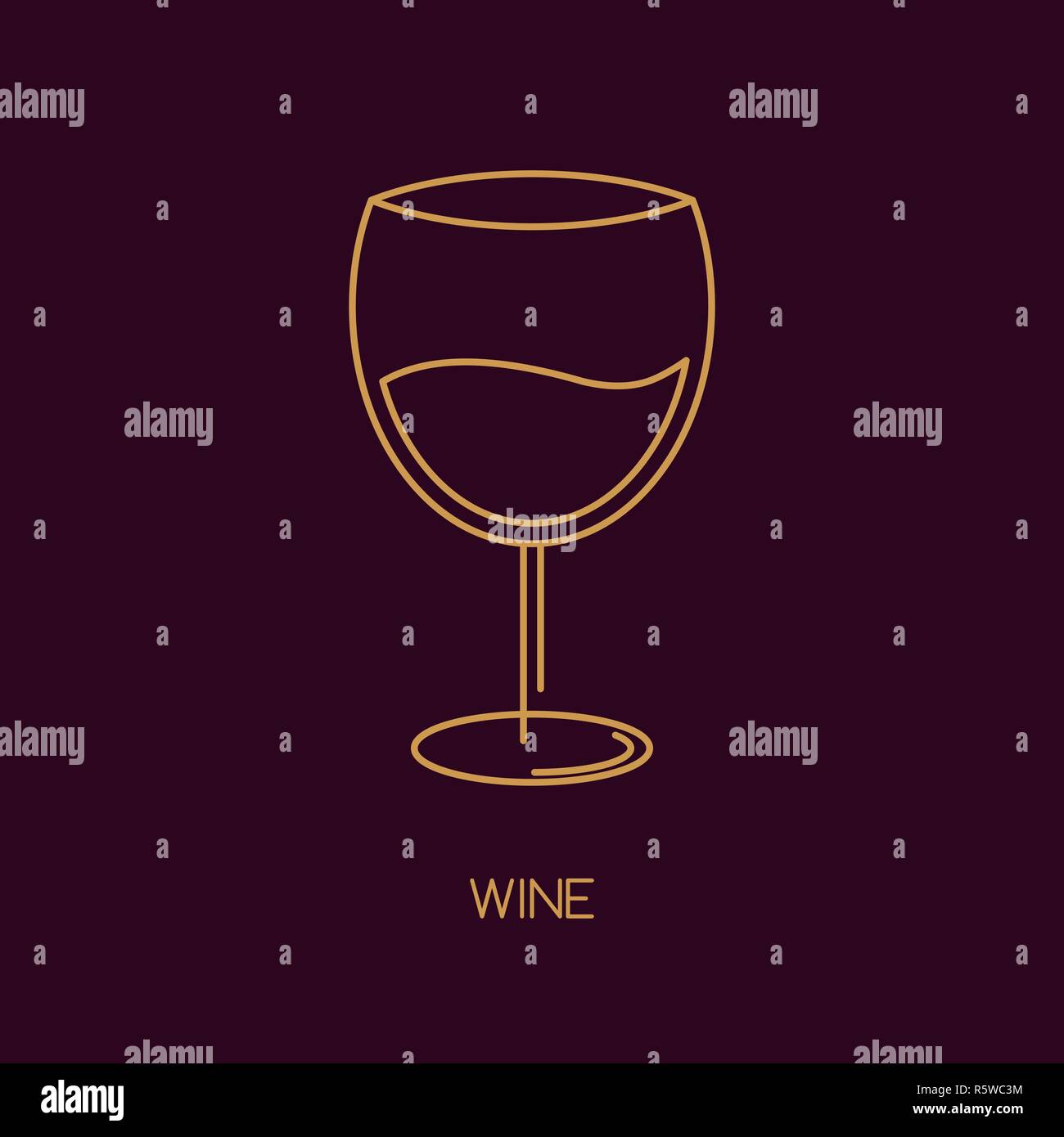 Restaurant wine glass line Stock Vector Images - Alamy