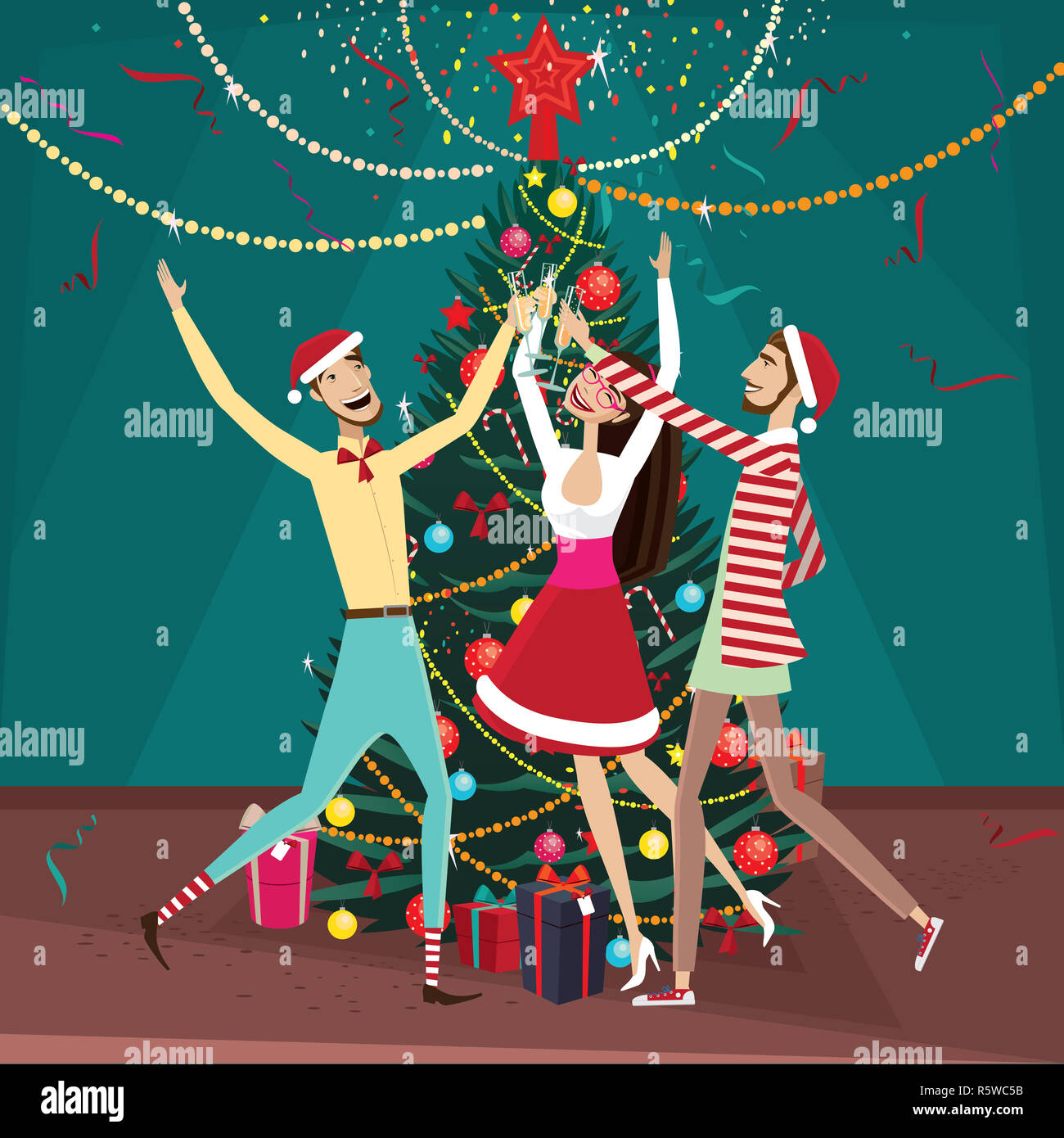 Christmas with friends Stock Photo - Alamy
