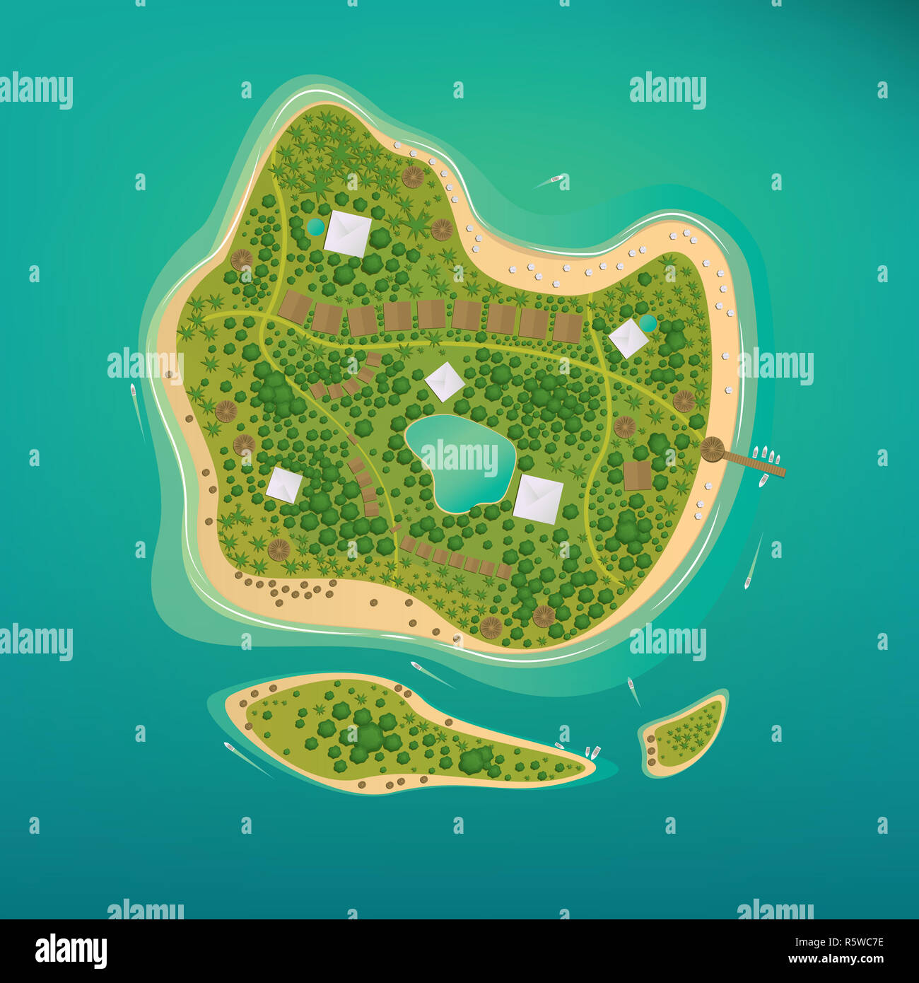 Aerial view around island sailboat hi-res stock photography and images ...