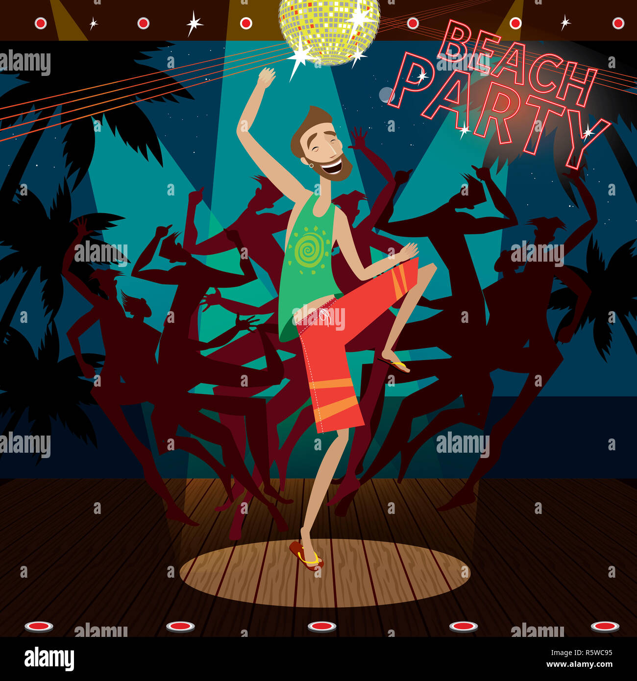 Beach ball party cartoon hi-res stock photography and images - Alamy