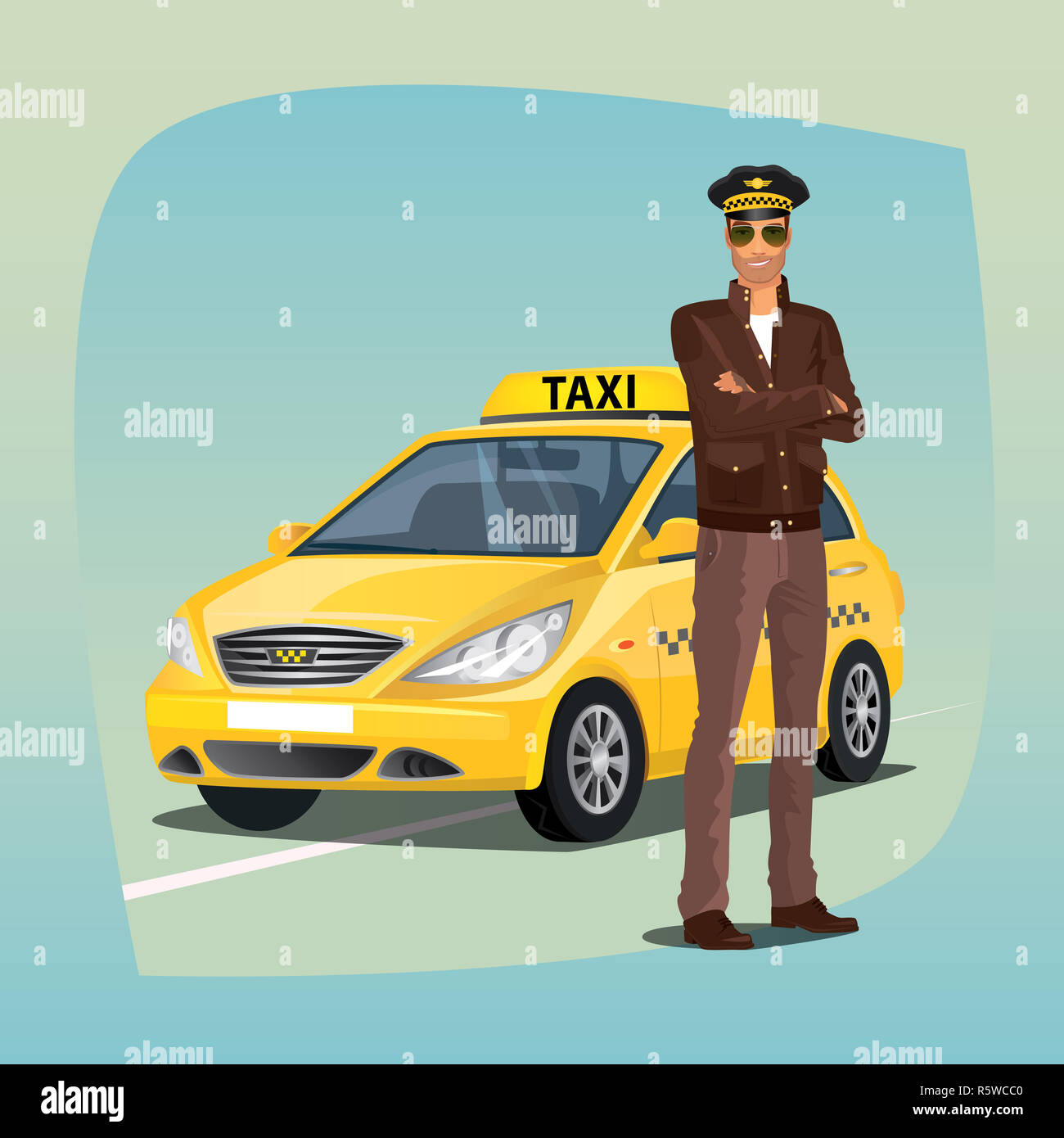 Yellow taxi clipart hi-res stock photography and images - Alamy