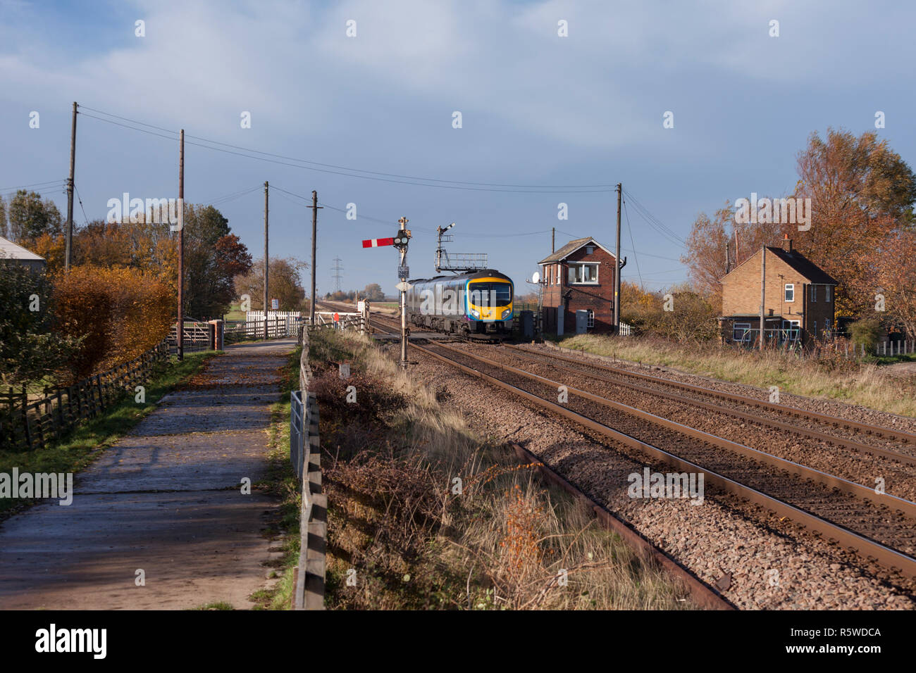 First Transpennine Express class 185 train passing Crabley Creek signal ...