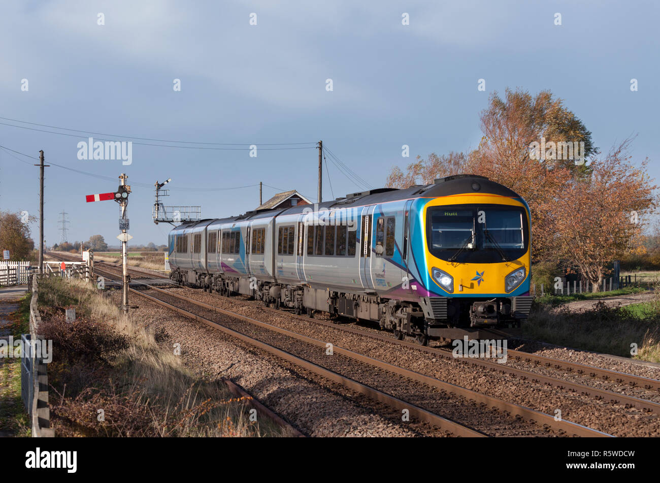 First Transpennine Express class 185 train passing Crabley Creek signal ...