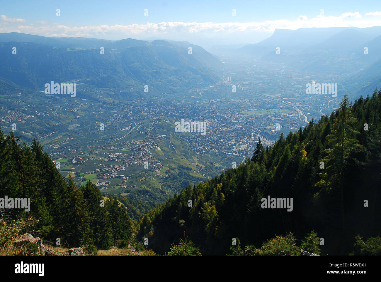 A view of the Adige valley from Merano to Bolzano, standing nearby the ...
