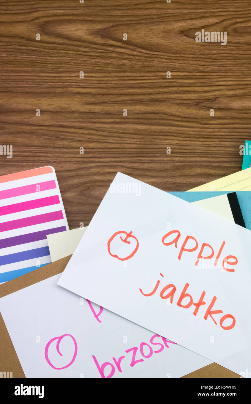 Polish Learning New Language Writing Words on the Notebook Stock Photo ...