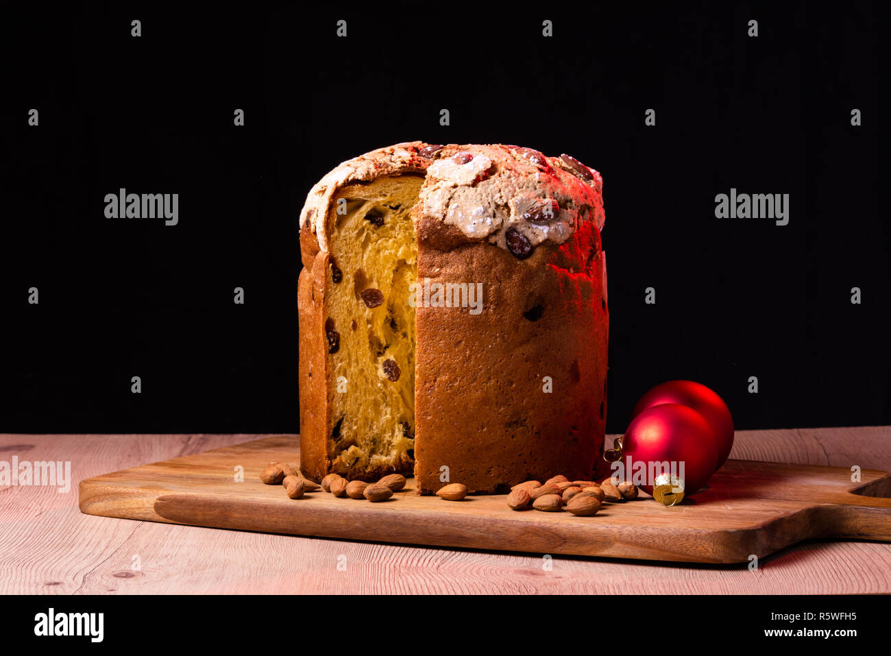 Homemade Panettone Fruit Cake Ready for Christmas Stock Photo - Alamy