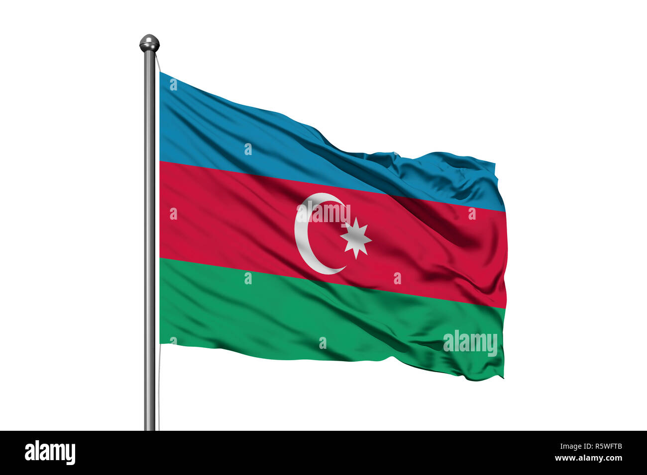 Azerbaijan flag in blue sky Cut Out Stock Images & Pictures - Alamy