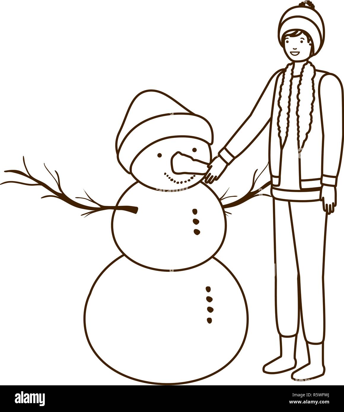 man with snowman avatar character Stock Vector Image & Art - Alamy