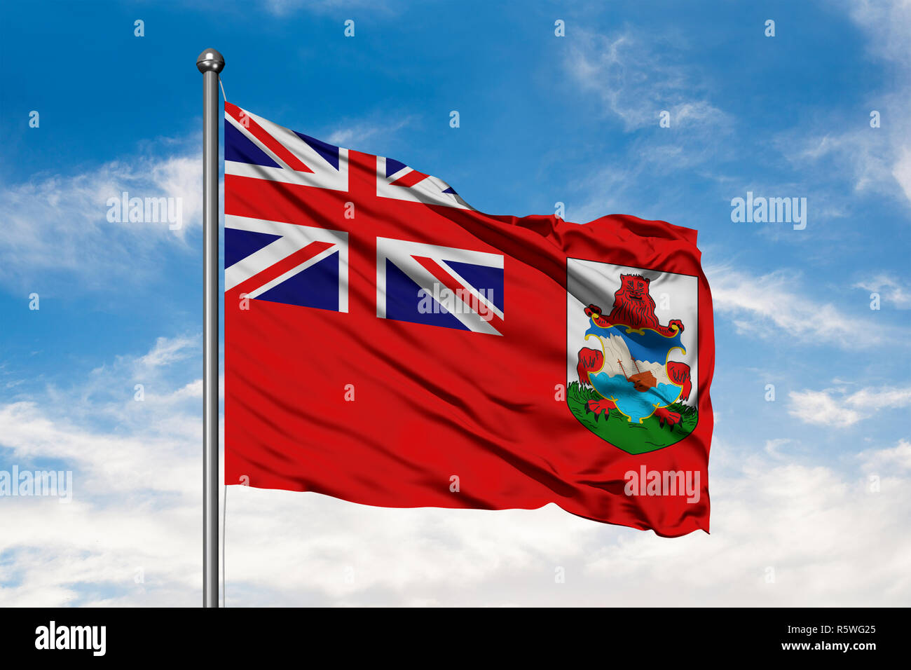 Blue sky background with bermuda flag hi-res stock photography and ...