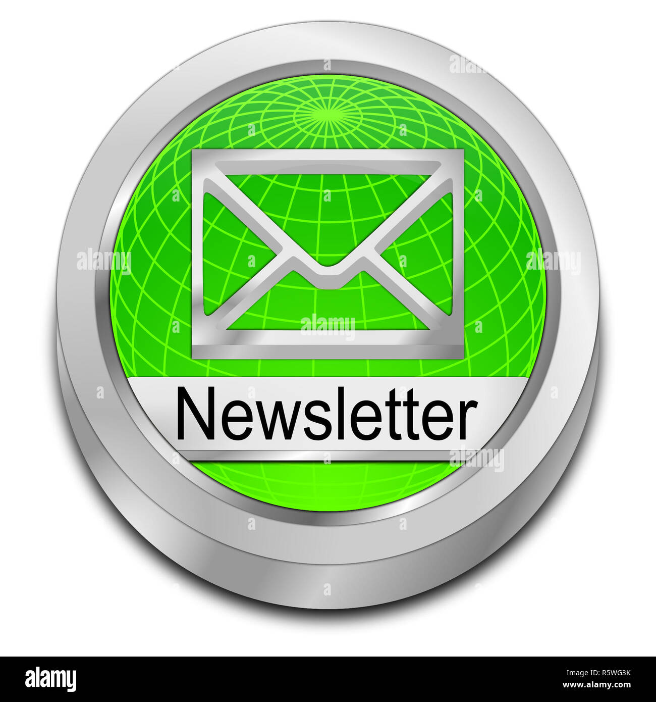 decorative glossy green Newsletter Button - 3D illustration Stock Photo ...