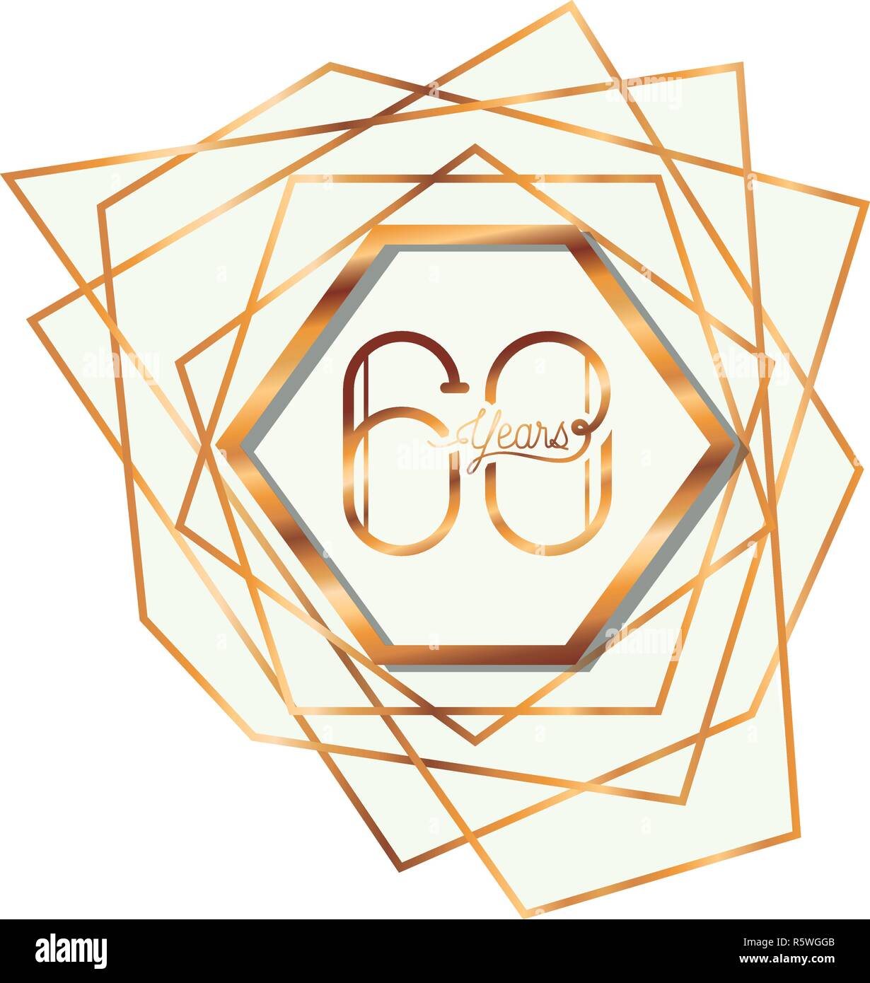 Golden 60 years anniversary template Stock Vector Images - Alamy