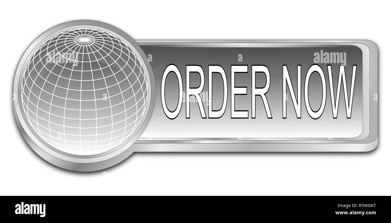 decorative silver Order now dash Button - 3D illustration Stock Photo ...
