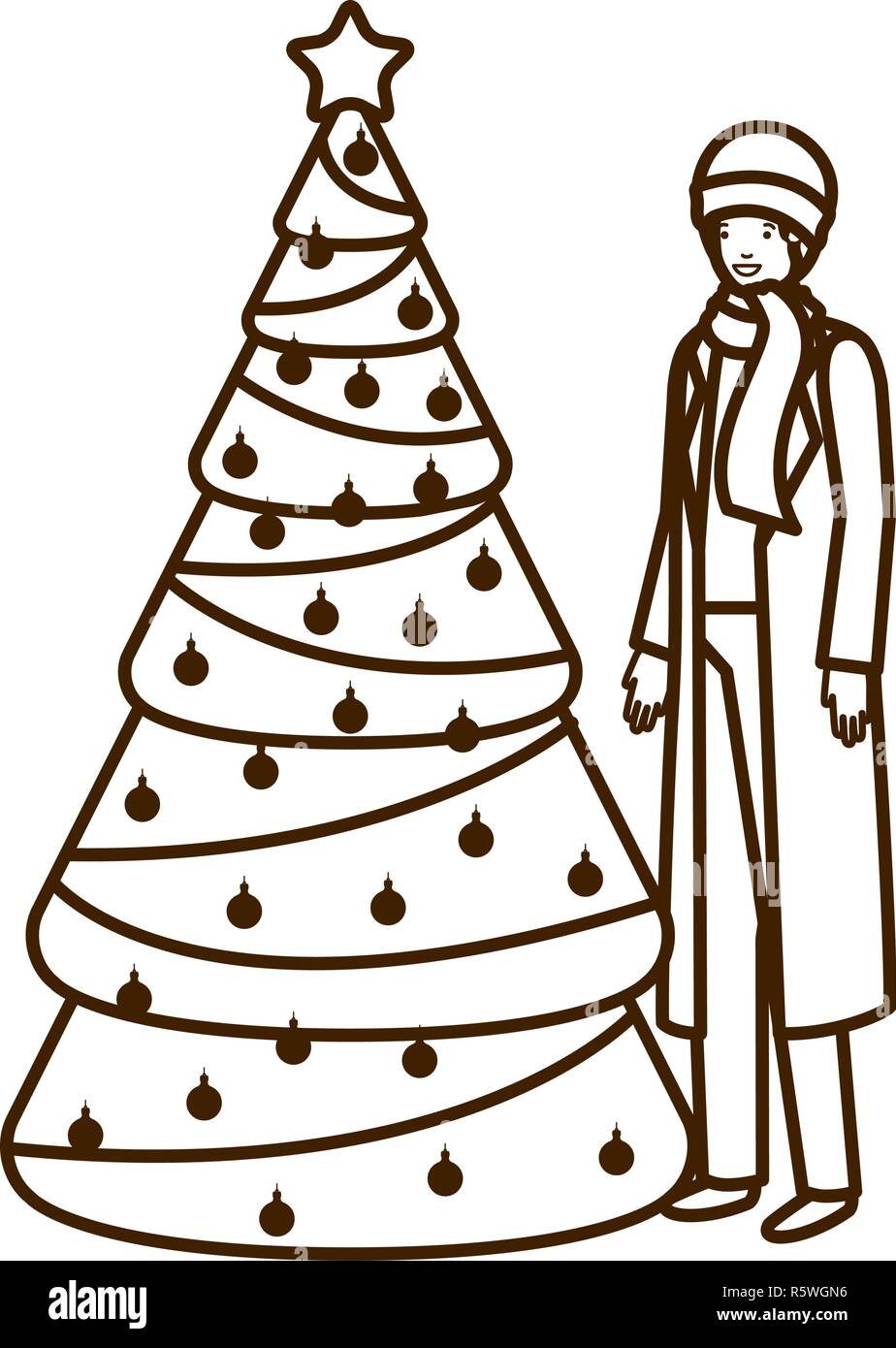 man with christmas tree avatar character Stock Vector Image & Art - Alamy