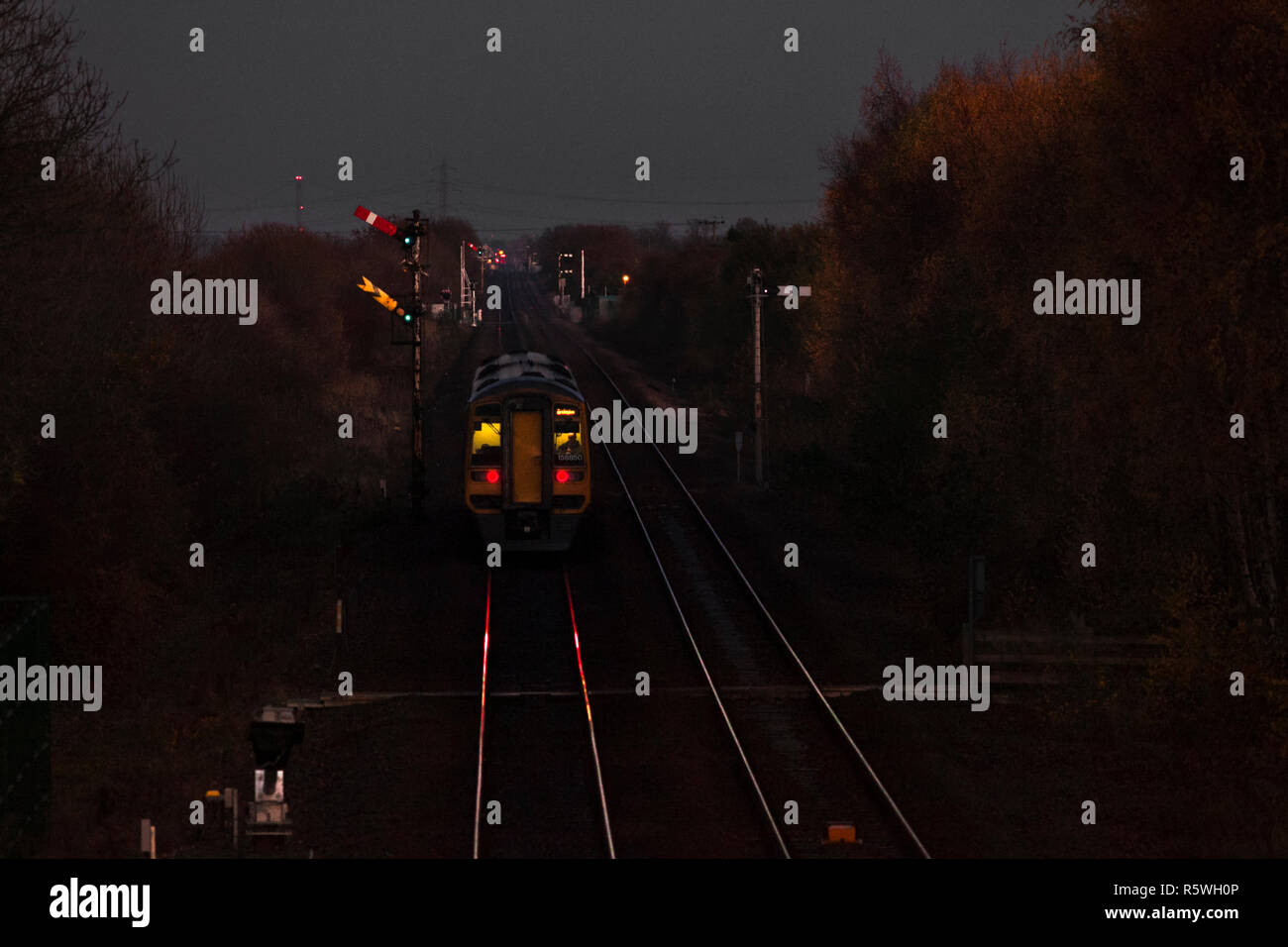 A Northern rail class 158 sprinter train at Gilberdyke heading into the ...