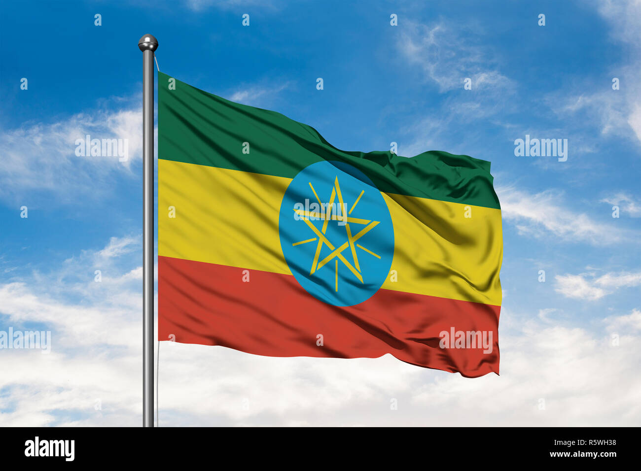 Ethiopian Flag Waving