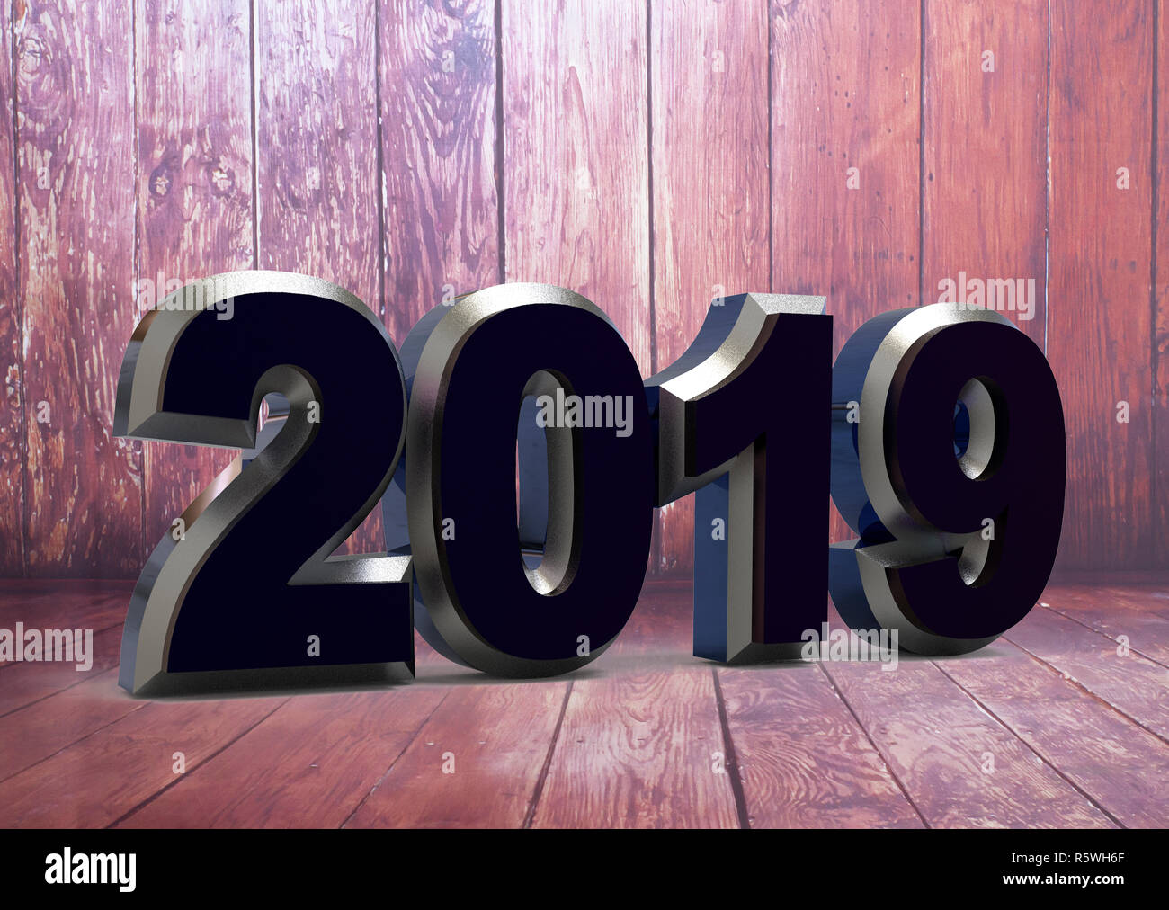 New year text 2019 on wood Stock Photo - Alamy
