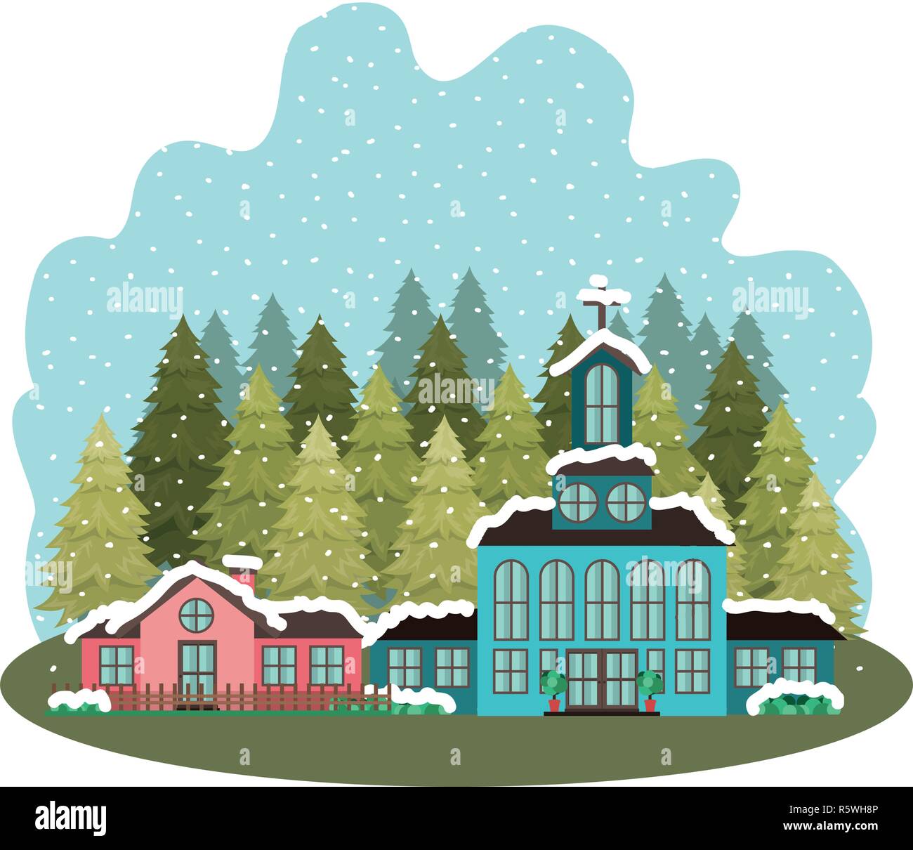 Snow church window Stock Vector Images - Alamy