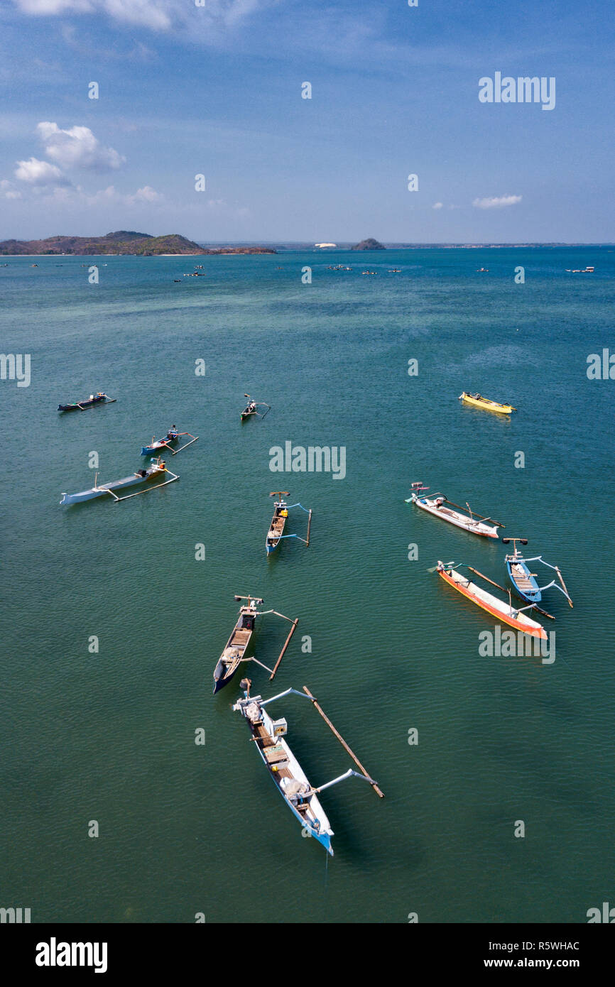 Drone view traditional fishing boats hi-res stock photography and ...