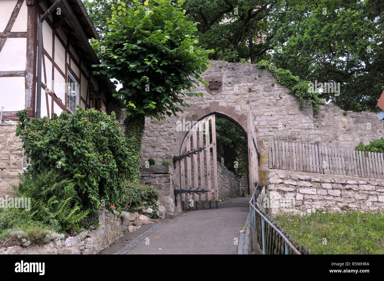entrance to the castle ruins greene Stock Photo - Alamy