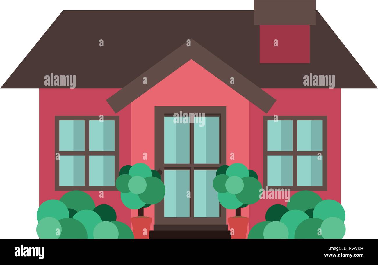 Cottage house flower garden Stock Vector Images - Alamy