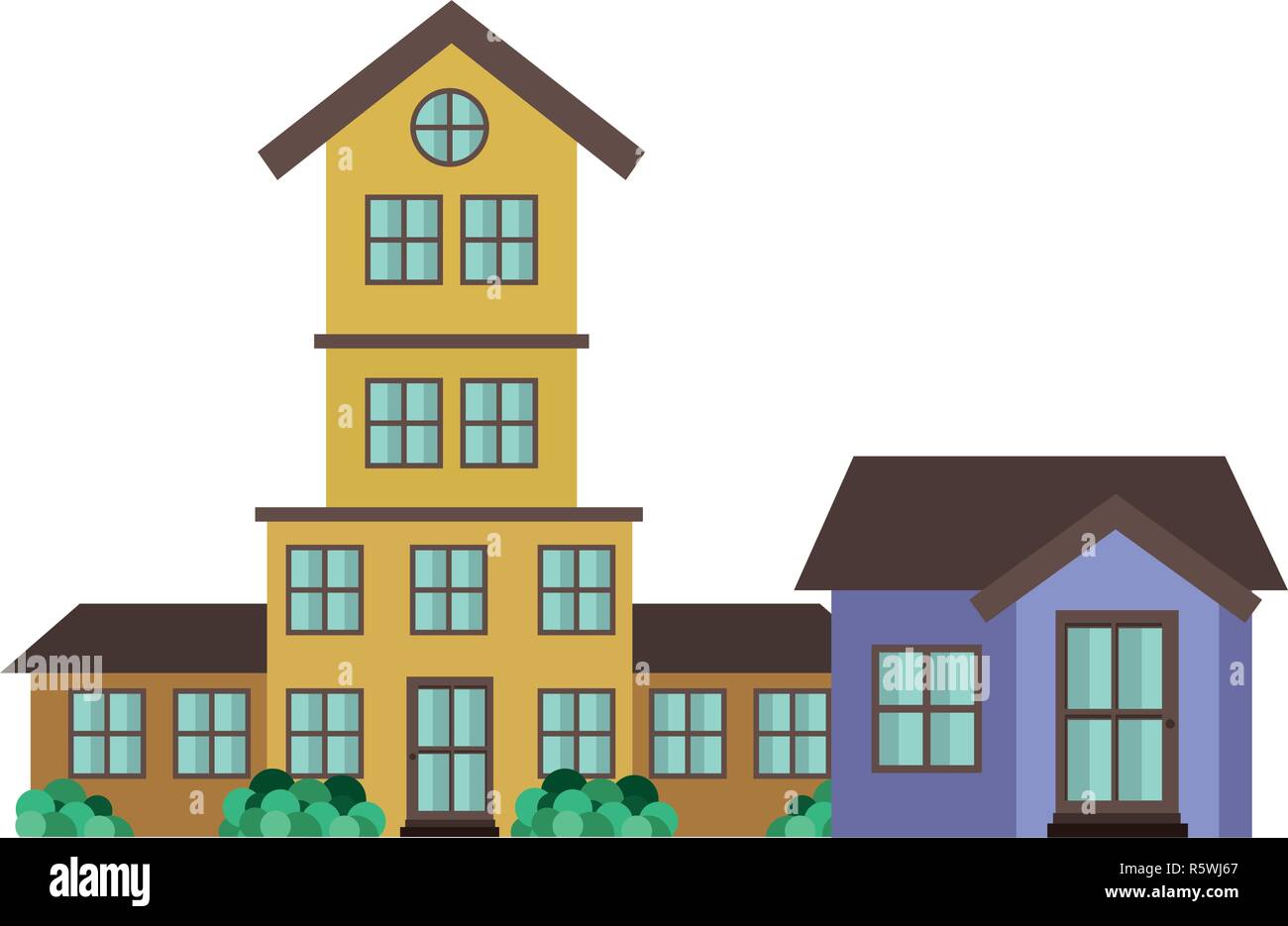 New suburban neighborhood street Stock Vector Images - Alamy