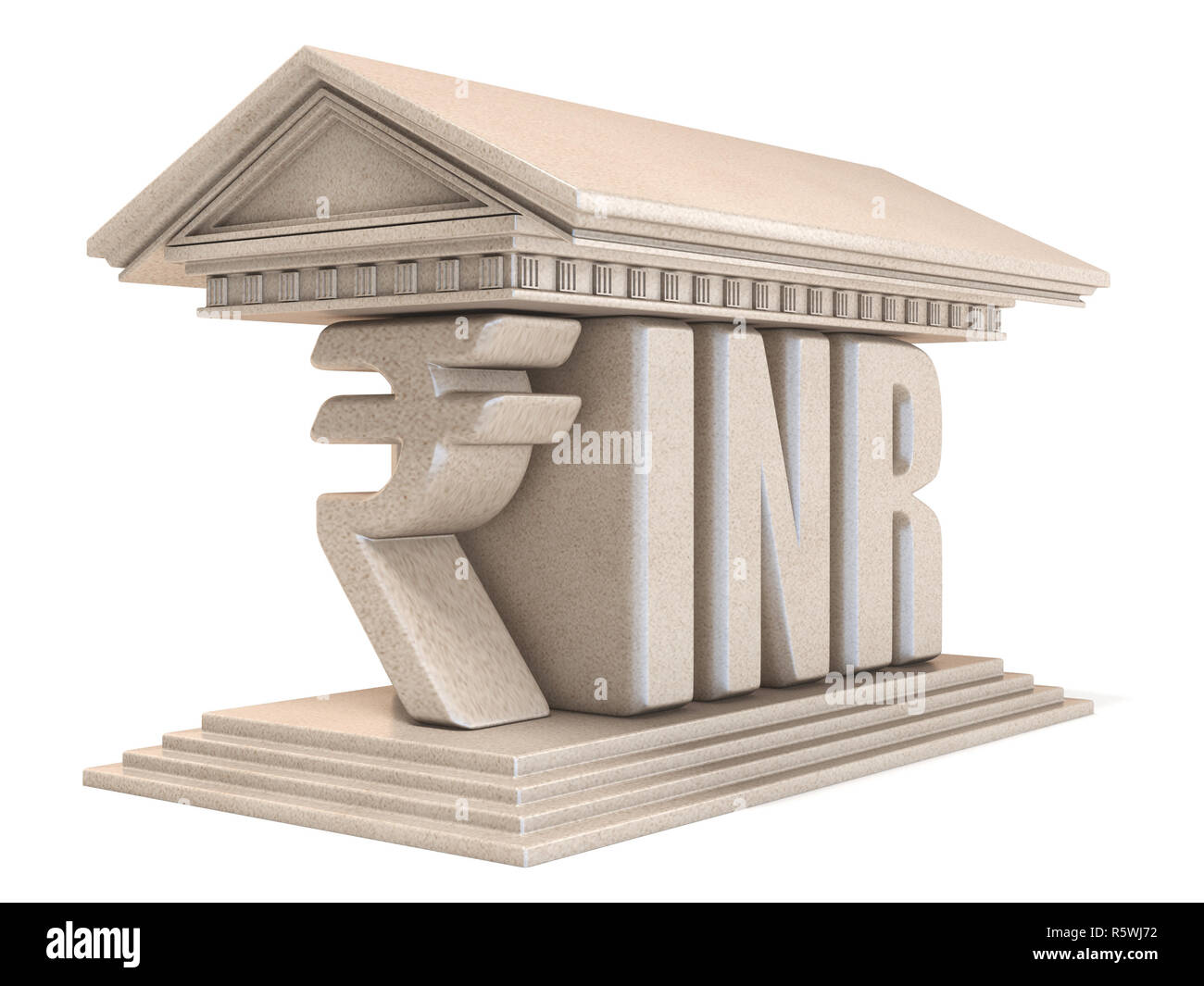 Indian Rupee INR currency sign temple 3D Stock Photo - Alamy