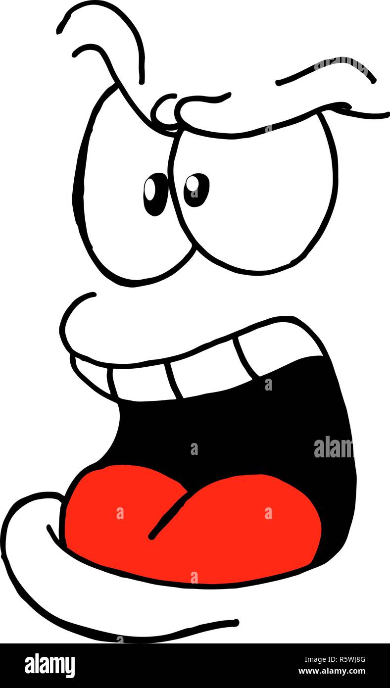 Cartoon character face expression angry shouting - Vector Stock Vector ...