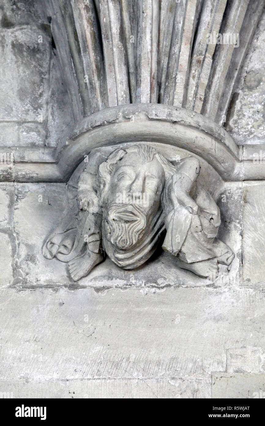 decorated or carved faces on corbels at St John the Baptist parish ...