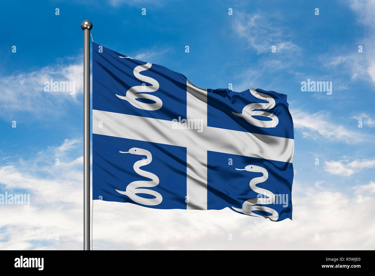 White martinique flag hi-res stock photography and images - Alamy