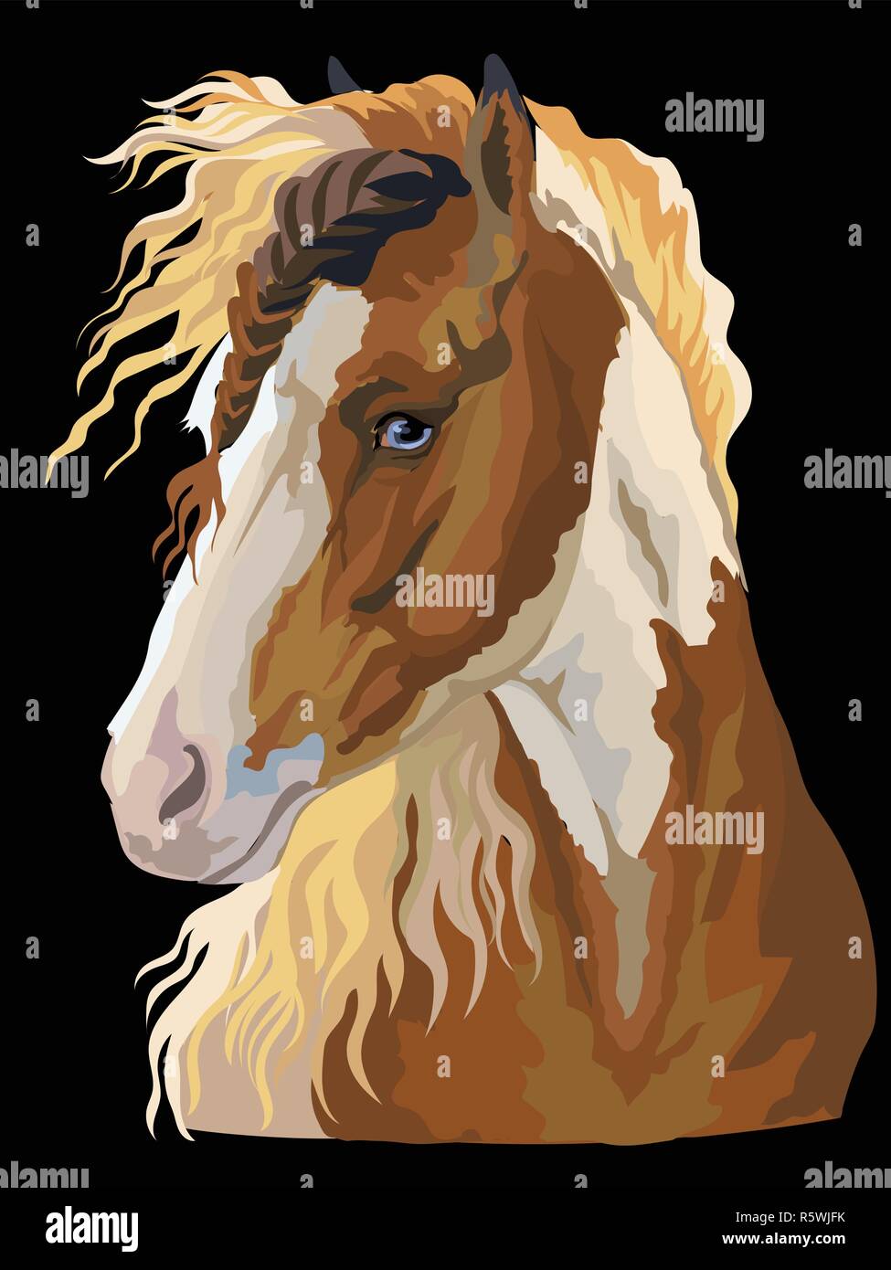 Pinto Horse Drawing