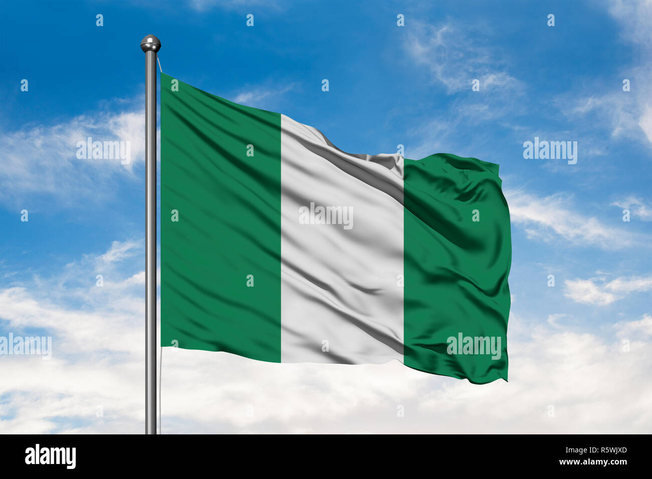 National flag nigeria waving in hi-res stock photography and images - Alamy