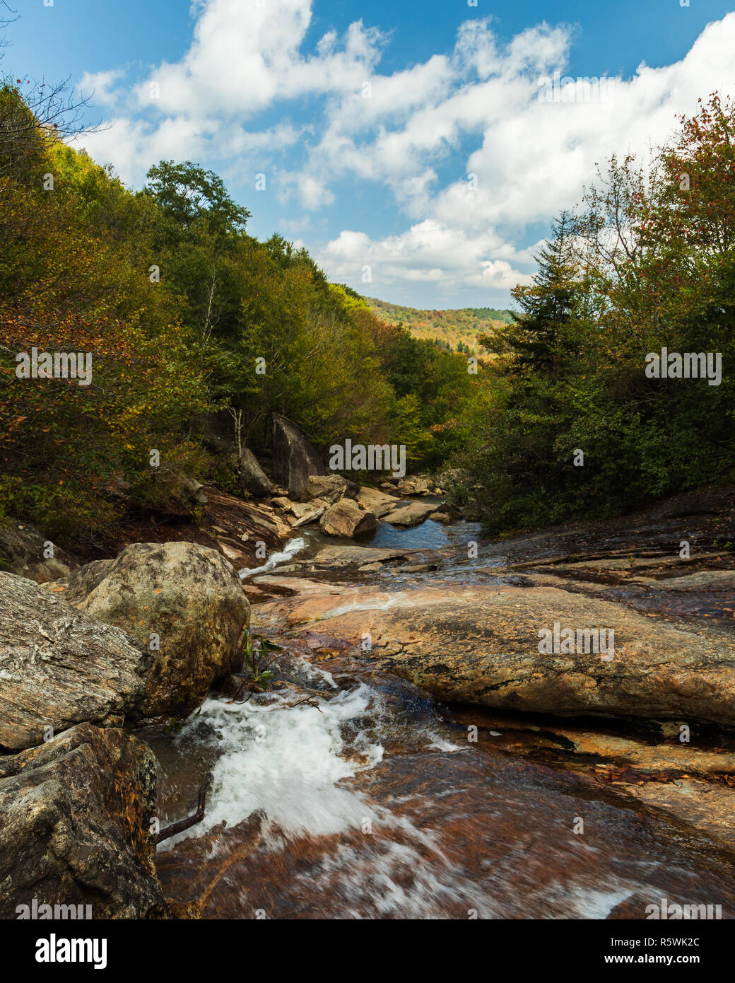 Rushing rapids in the Smoky Mountains near Asheville, North Carolina ...