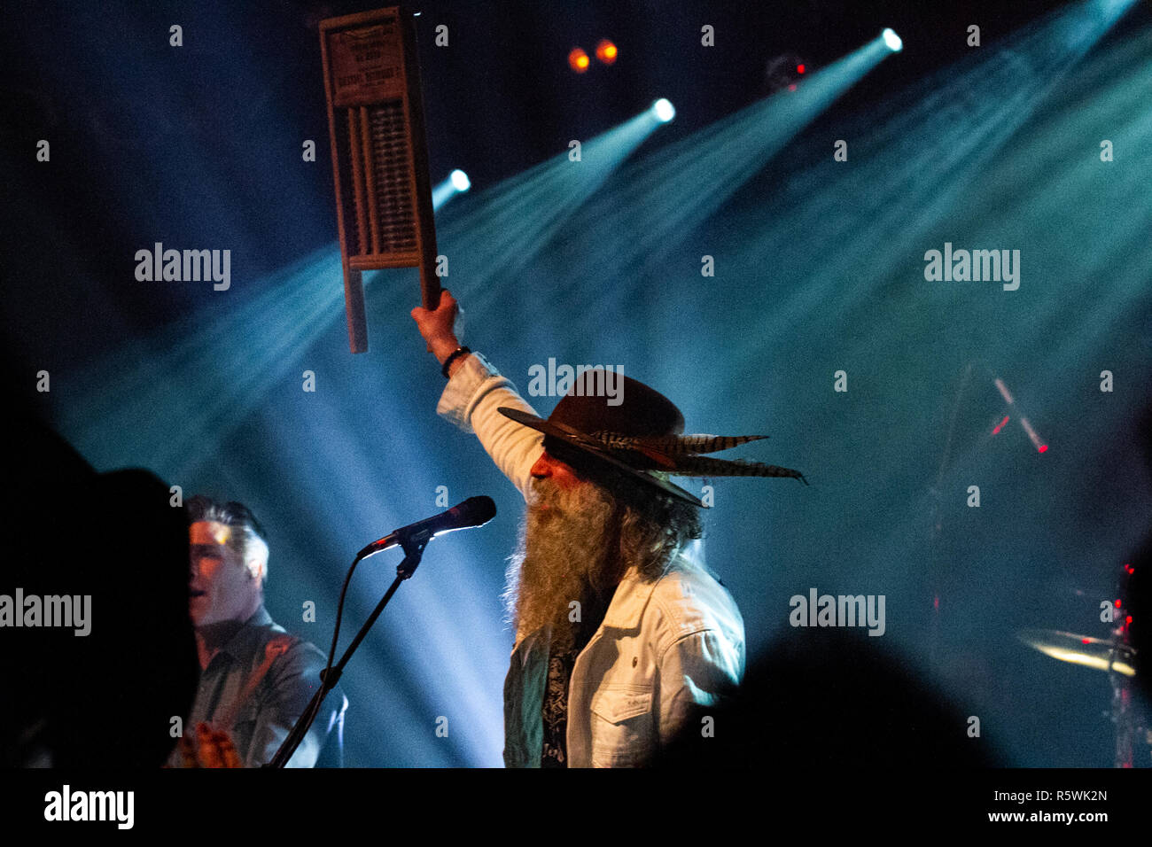 David Roberts of the washboard Union seen performing at the Commodore ...