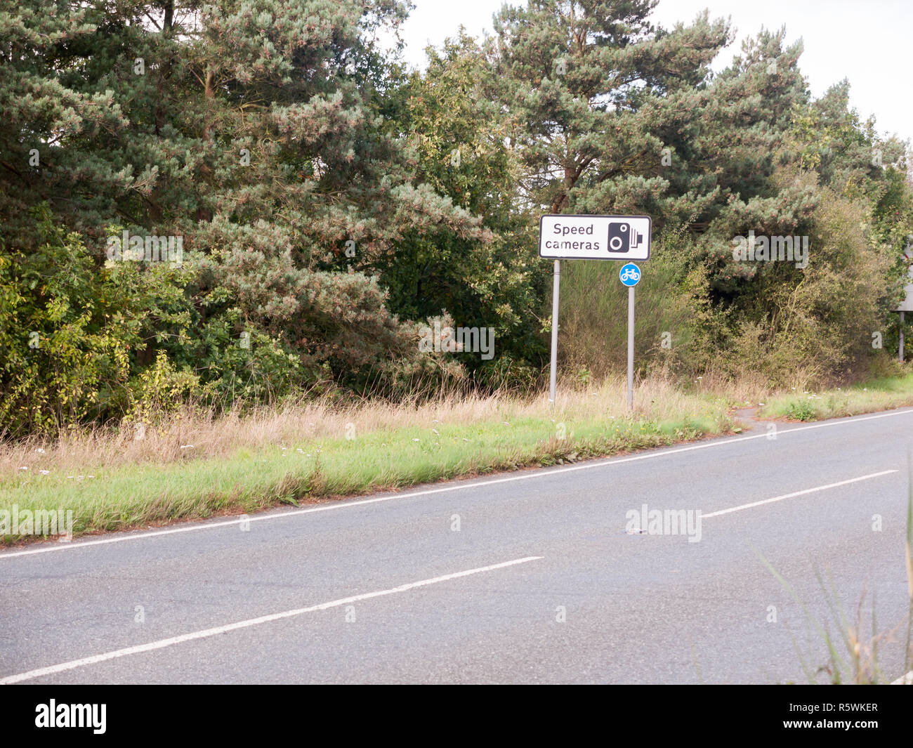 road sign speed camera black and white warning Stock Photo - Alamy