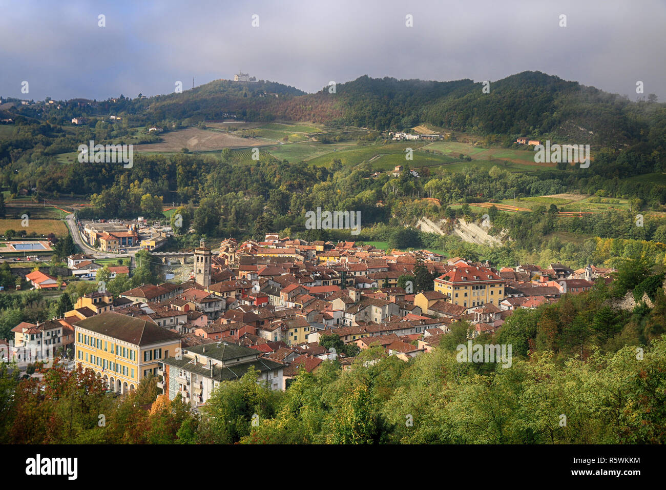 Aerial view of a village, Varzi, Pavia, Lombardy, Italy Stock Photo - Alamy