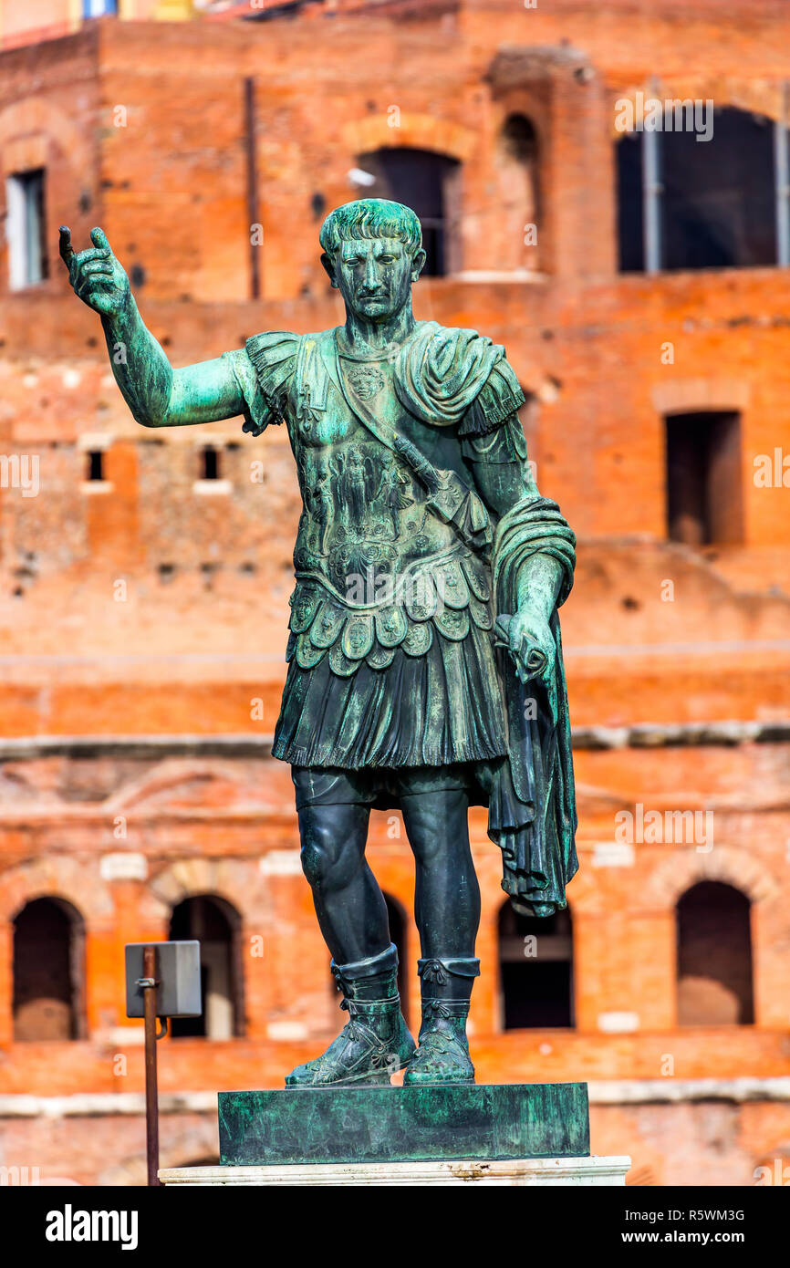 Augustus Caesar Statue Trajan Market Rome Italy Stock Photo - Alamy