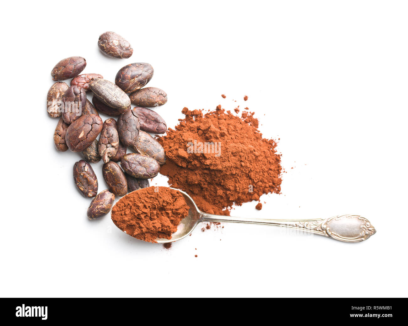 Fresh cocoa beans spoon Cut Out Stock Images & Pictures - Alamy