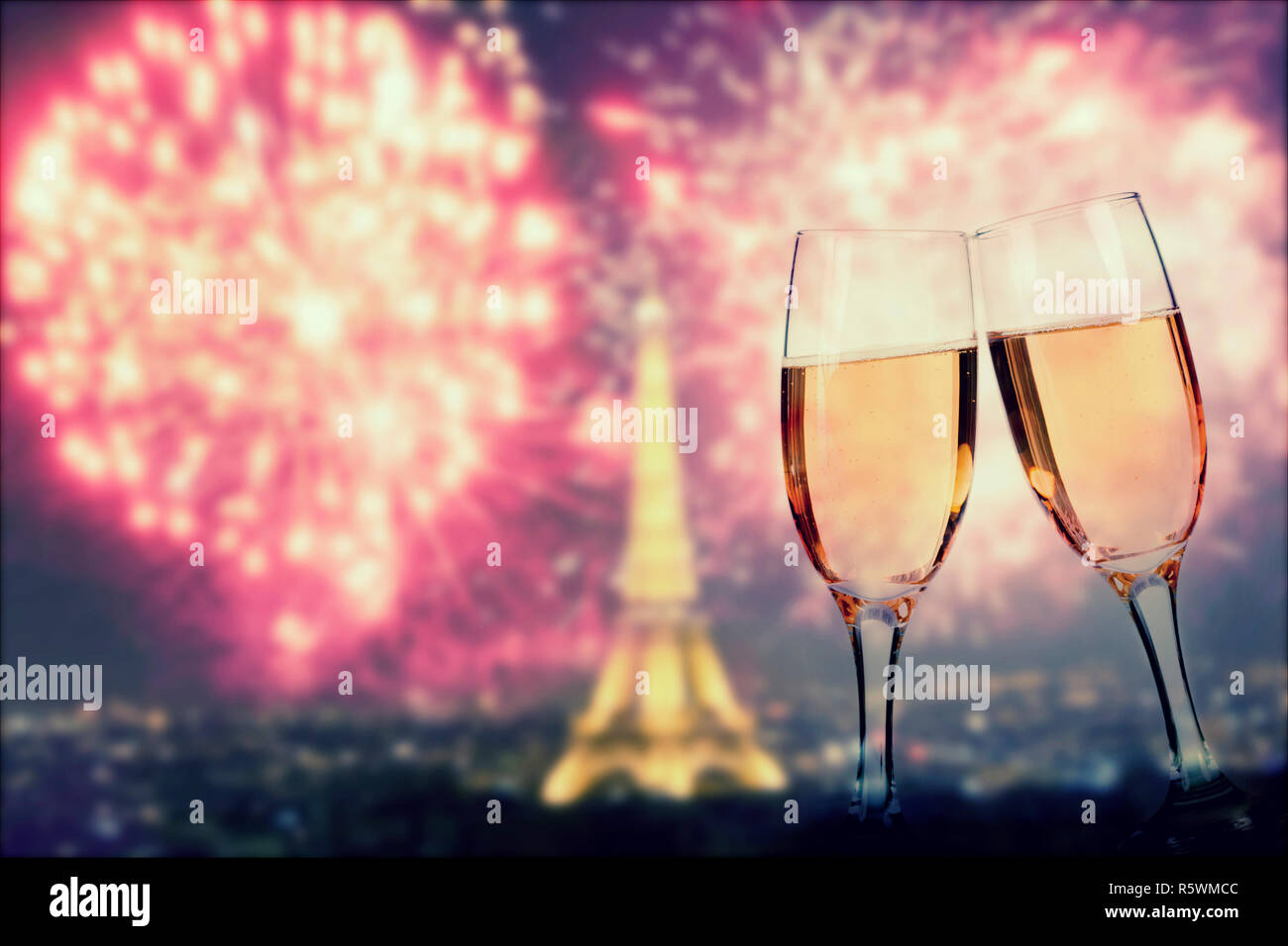 Celebrating New Year's in Paris Stock Photo - Alamy