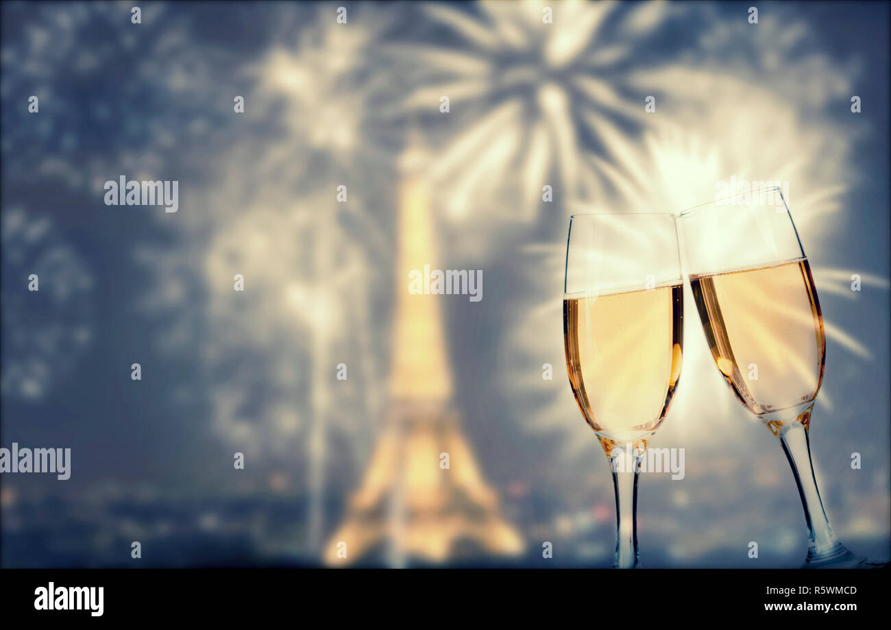 Celebrating New Year's in Paris Stock Photo - Alamy