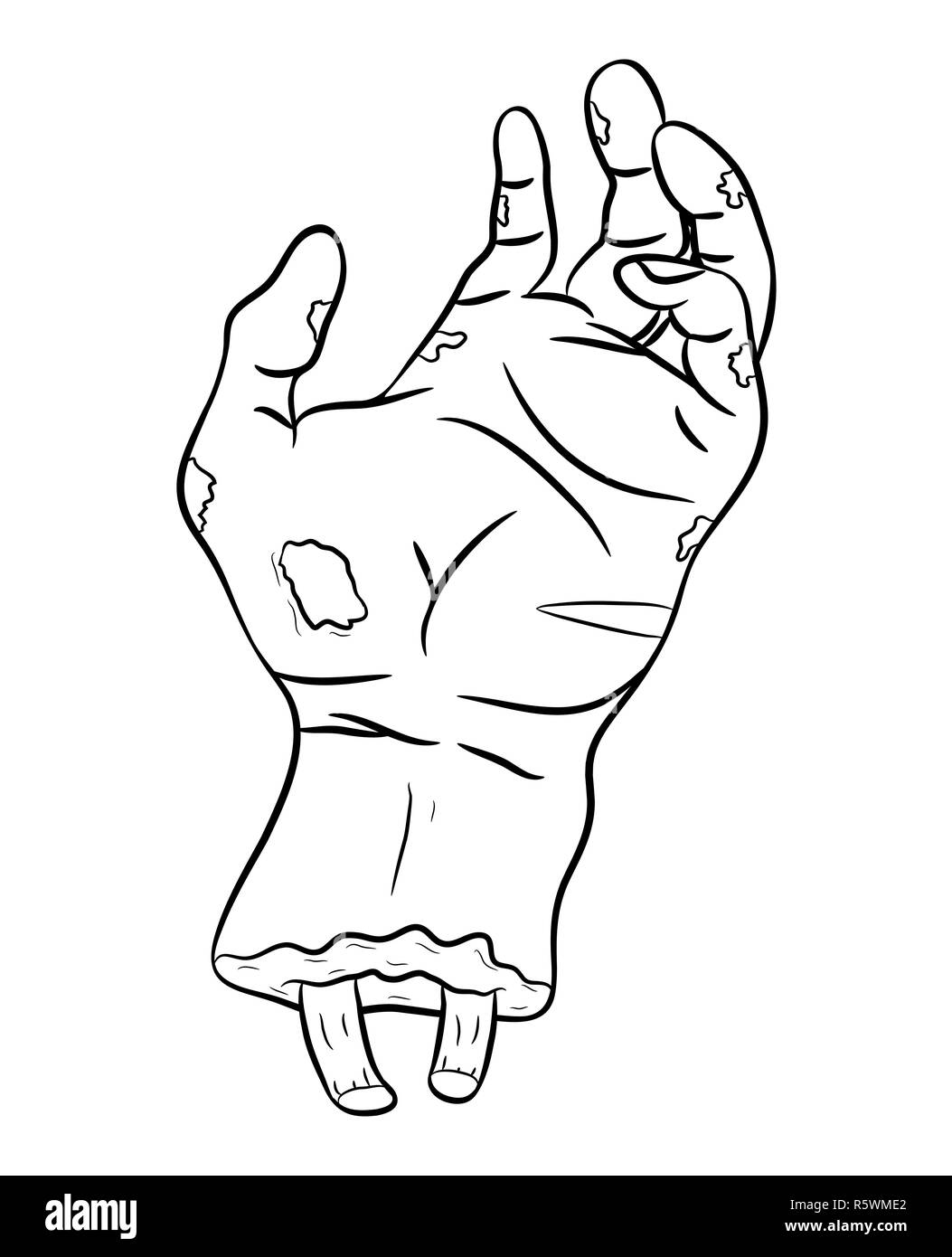 Zombie Hands Reaching Up Black And White