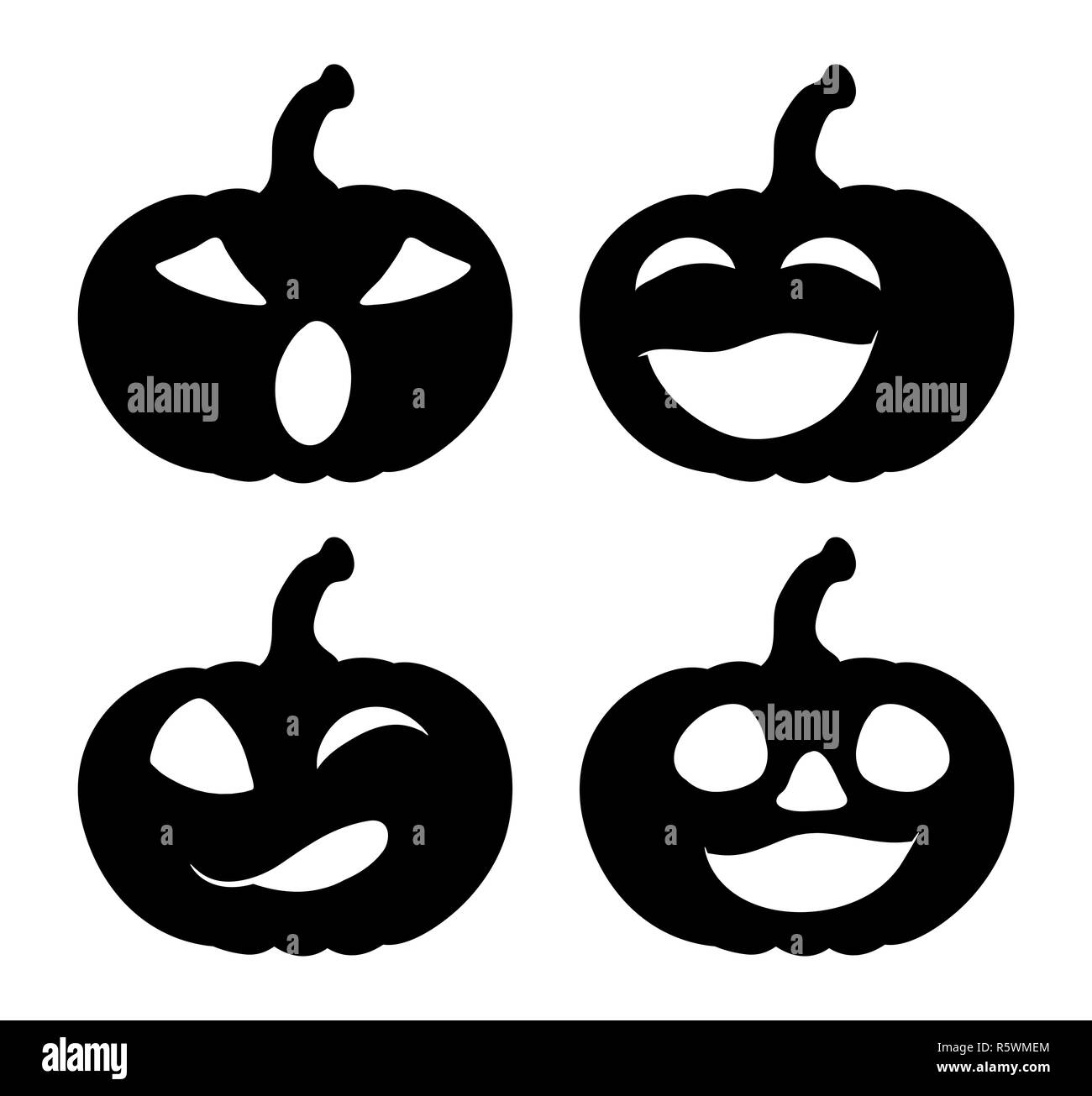 pumpkin smile silhouette set vector symbol icon design. Beautiful ...