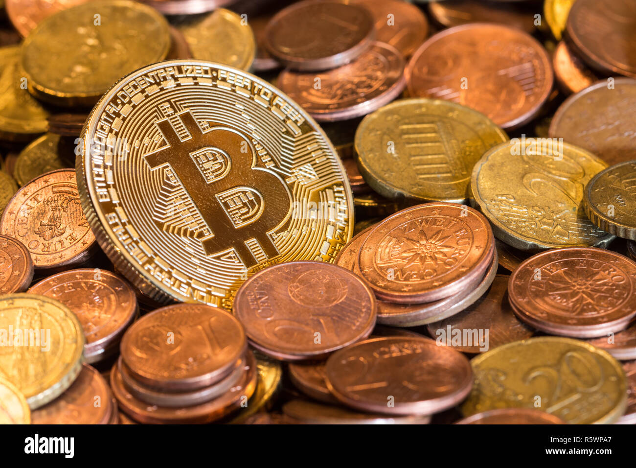 bitcoin euro coin mix Stock Photo - Alamy